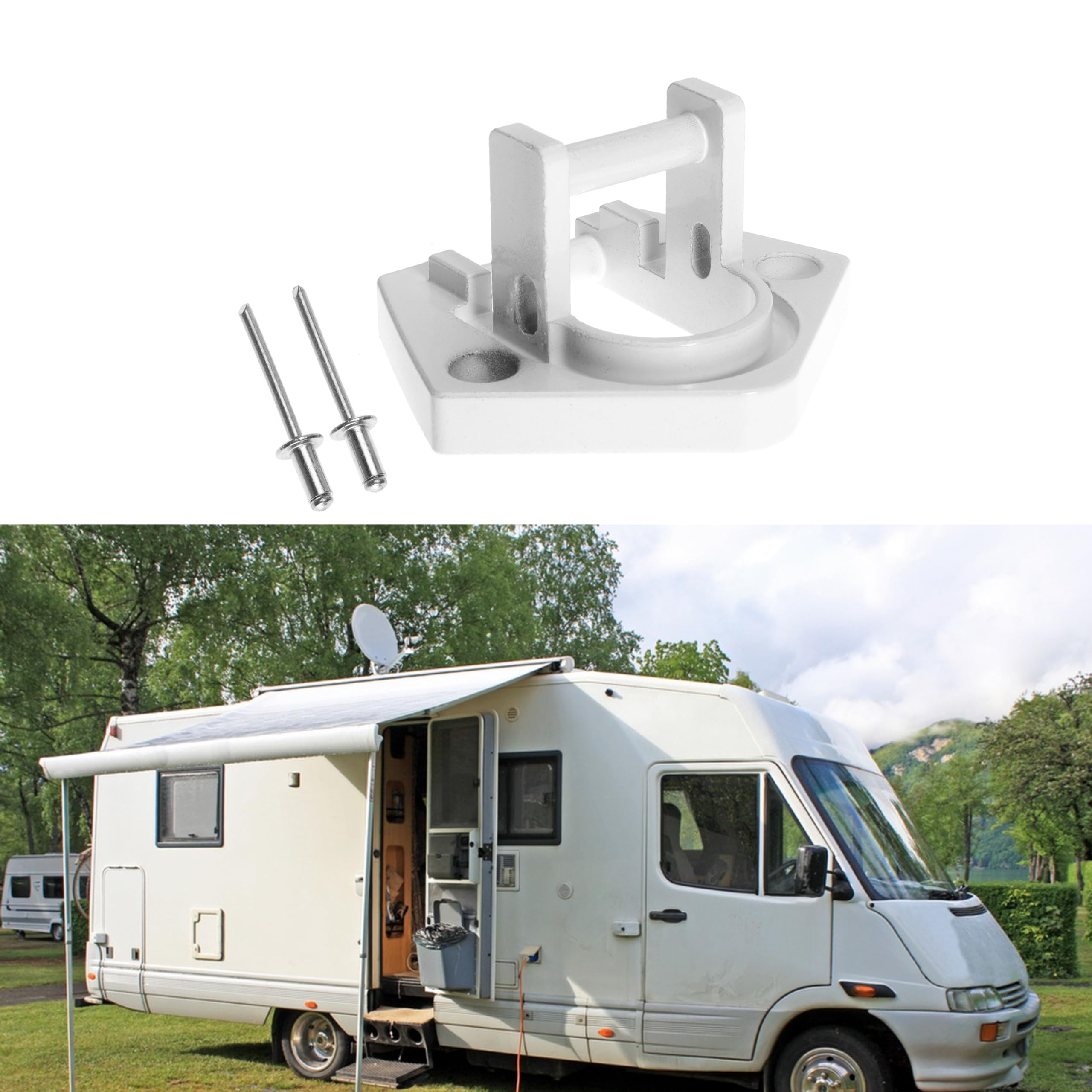 RV Awning Bottom Bracket Foot for Dometic Rounded Hardware for Sunchaser II RV Rounded Hardware Replacement Part (Right or Left (Bracket-U1)