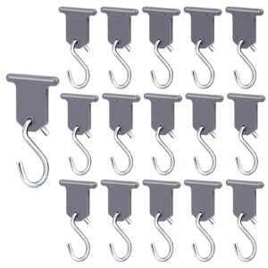 aiex 16 pairs rv awning light holder, plastic and metal camper awning hooks s-shaped rv party light hangers for outdoor camping tent home party light hangers (grey)