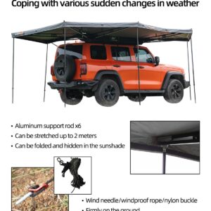 BAMACAR Naturnest Awning, 270 Awning Car Awning For Jeep Van Truck SUV Awning, Overland awning, Naturnest 270 Degree Awning, Car Canopy For OVS RV Awning, Vehicle Awning, Trailer Awning, Camper Awning