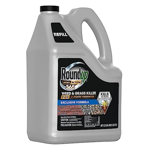 Roundup Dual Action 365 Weed & Grass Killer Plus 12 Month Preventer Refill, Kills & Prevents for up to 1 Year, 1.25 gal.