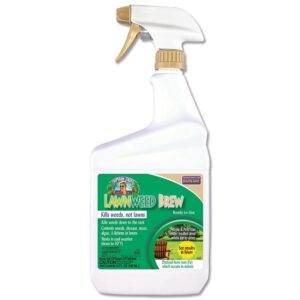 bonide captain jack's lawnweed brew, 32 oz ready-to-use spray, fast-acting formula controls weeds, moss, algae, lichens & disease