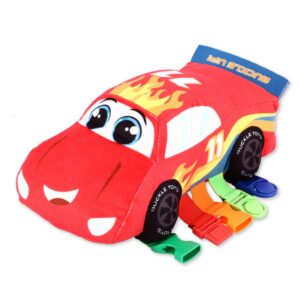 buckle toys - bullet racecar - develop fine motor skills - sensory learning activity toys - toddler plane travel essential