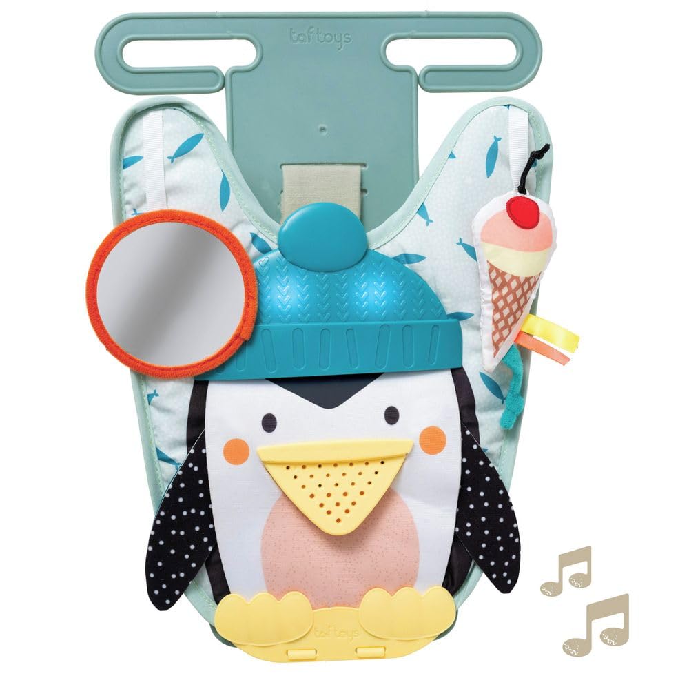 Musical Car Seat Toys for Babies 0-6 Months Baby’s Activity Center Carseat Toys Sensory Soft Car Seat Hanging Toy Baby Mirror for Baby Infant 0-6-12 Months, Sensory Gift