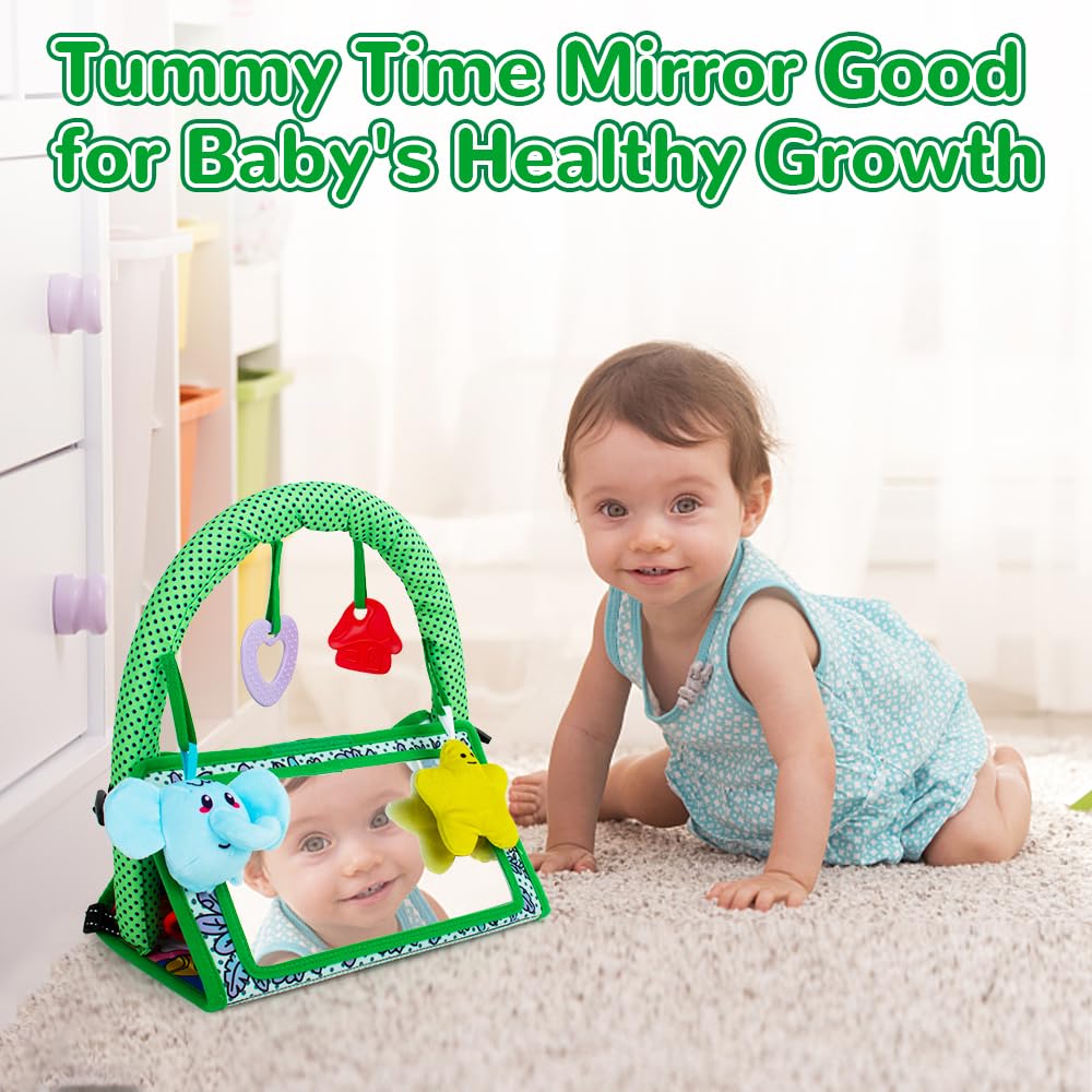 Car Seat Toys Double-Sided Use Kick and Play,Baby Car Toys Rear Facing with Hanging Toy&Teethers,Baby Travel Toys Montessori Baby Tummy Time Mirror Sensory Toys 6 to 12 Months Baby Loves Newborn Gift