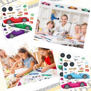 36 Sheets Car Stickers for Your Kids Make Your Own Stickers Car Themed Birthday Party Decor Car Racing Gifts Party Favor Supply Reward Educational Toy Art Craft(Race Car)