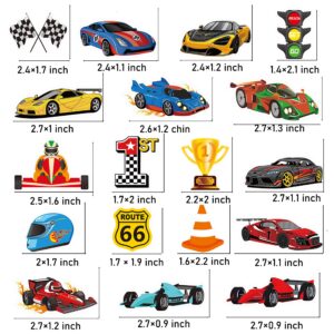 37pcs Race Car Birthday Cake Decorations Racing Car Cupcake Toppers Glitter Race Car Cake Toppers Decorations Racing Car Themed Party Favors for Kids Race Car Themed Birthday Party Supplies