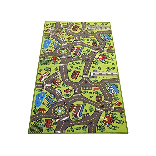 Kids Carpet Playmat Rug City Life Great for Playing with Cars and Toys - Play Learn and Have Fun Safely - Kids Baby Children Educational Road Traffic Play Mat for (X Large 6.6 Feet Long)