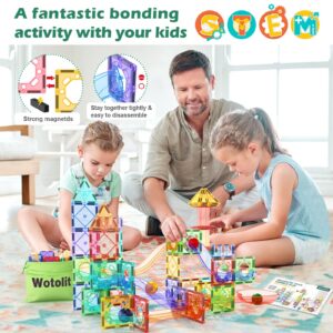 148PCS Magnetic Tiles Pipe Magnetic Blocks Magnets Toys for Kids Toddler Toys, Compatible with Major Brands Magnet Toys, Magnetic Building Set Magnet Tiles Building Block for Age 8-12 Girl Boy Toys