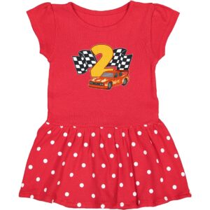 inktastic number 2 race car toddler dress 3t red with polka dots 3b71f