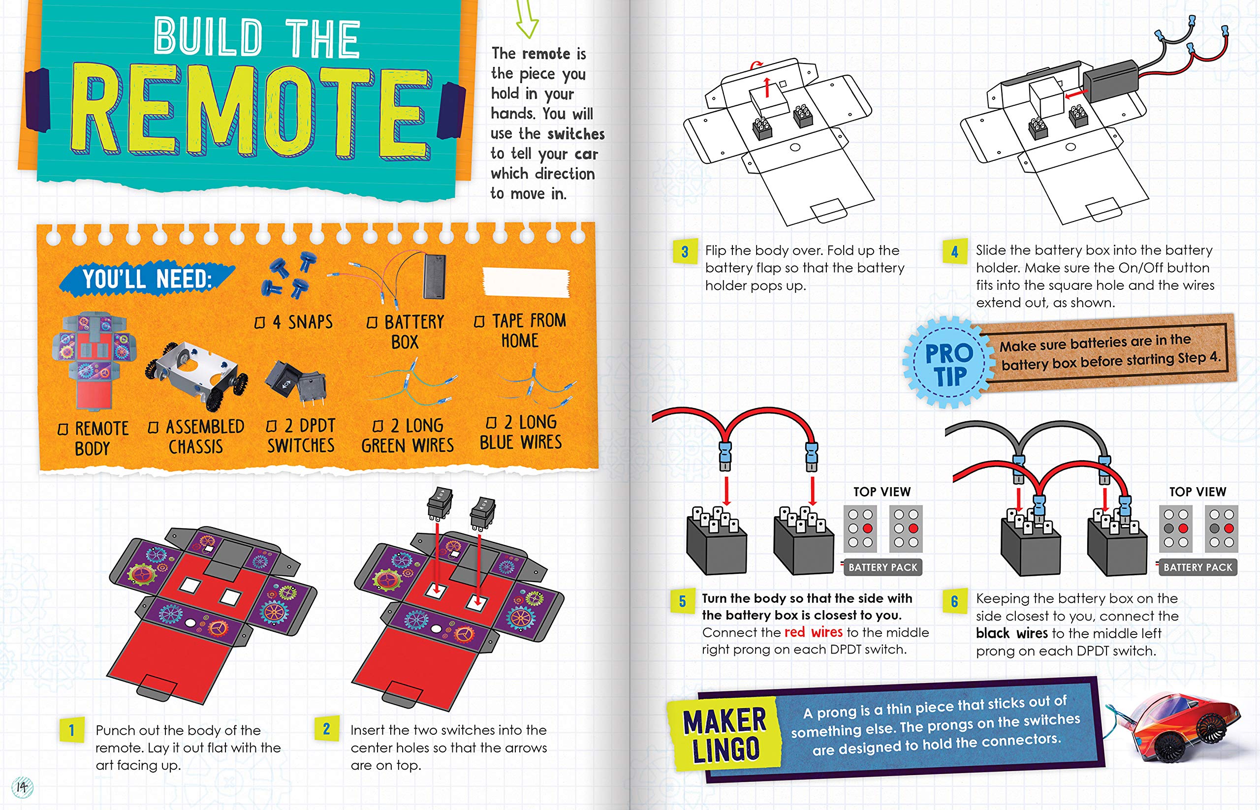 KLUTZ Wired Remote Race Car: Maker Lab STEM Kit, 9.8" x 2.5" x 11.8"