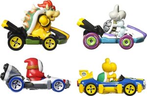 hot wheels mario kart vehicle 4-pack car toy set with 1 exclusive collectible model