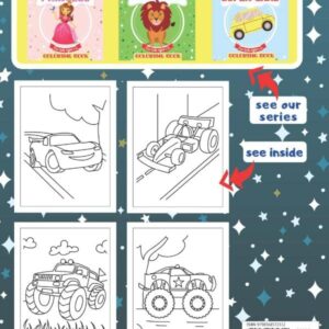 Big Race Cars Coloring Book For Kids: Great Gift for Girls, Boys, Toddlers, Preschoolers, Kids 2-4, 5-8 Year Old. Sport Cars, Trucks, Bolide