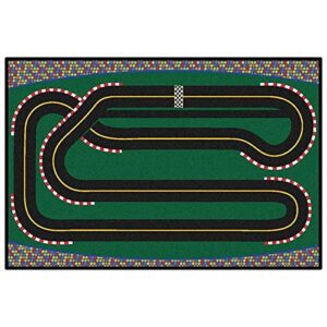 super speedway racetrack value rug - rectangle - 3'w x 4' 6"l