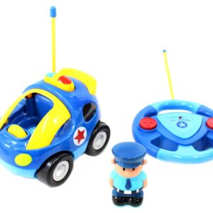 PowerTRC Cartoon Remote Control Cars and Planes Radio Remote Control with Music and Sound | Red, Blue and Yellow Toy for Baby Kids Removable Driver Pilot