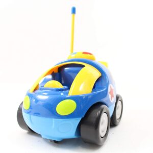 PowerTRC Cartoon Remote Control Cars and Planes Radio Remote Control with Music and Sound | Red, Blue and Yellow Toy for Baby Kids Removable Driver Pilot