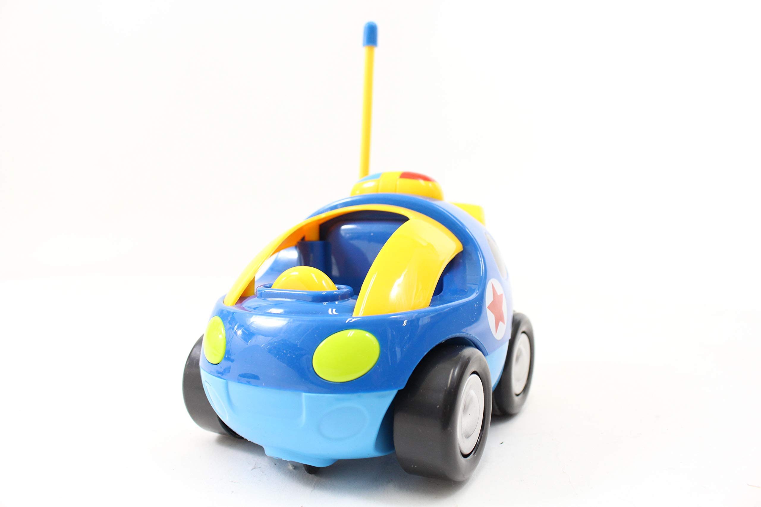 PowerTRC Cartoon Remote Control Cars and Planes Radio Remote Control with Music and Sound | Red, Blue and Yellow Toy for Baby Kids Removable Driver Pilot