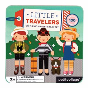 petit collage magnetic play set, little travelers – mix & match magnetic game board, ideal for ages 3+ – includes 2 magnetic scenes and over 25 magnet pieces, ideal travel activity for kids