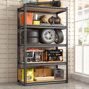 REIBII 72" Garage Shelving Heavy Duty Storage Shelves 2000LBS Garage Shelves 5 Tier Metal Storage Shelving Unit Adjustable Garage Storage Shelves for Craft Warehouse Pantry Basement 72''*35.5''*11.8''