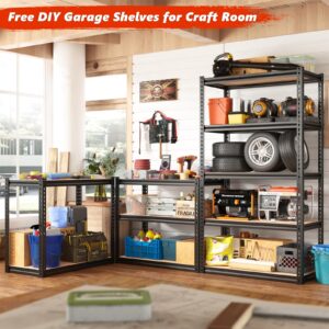 REIBII 72" Garage Shelving Heavy Duty Storage Shelves 2000LBS Garage Shelves 5 Tier Metal Storage Shelving Unit Adjustable Garage Storage Shelves for Craft Warehouse Pantry Basement 72''*35.5''*11.8''