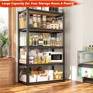 REIBII 72" Garage Shelving Heavy Duty Storage Shelves 2000LBS Garage Shelves 5 Tier Metal Storage Shelving Unit Adjustable Garage Storage Shelves for Craft Warehouse Pantry Basement 72''*35.5''*11.8''