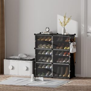 HOMIDEC Shoe Rack Organizer, 6 Tier Storage Cabinet 24 Pair Plastic Shoe Shelves for Closet Hallway Bedroom Entryway