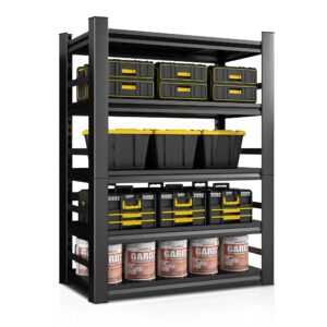 72"h|48"w garage shelving unit and storage-easy assembly metal shelves 5-tier rack|heavy-duty adjustable shelf|steel rust-resistant shelves for industrial,warehouse,basement,workshop organization