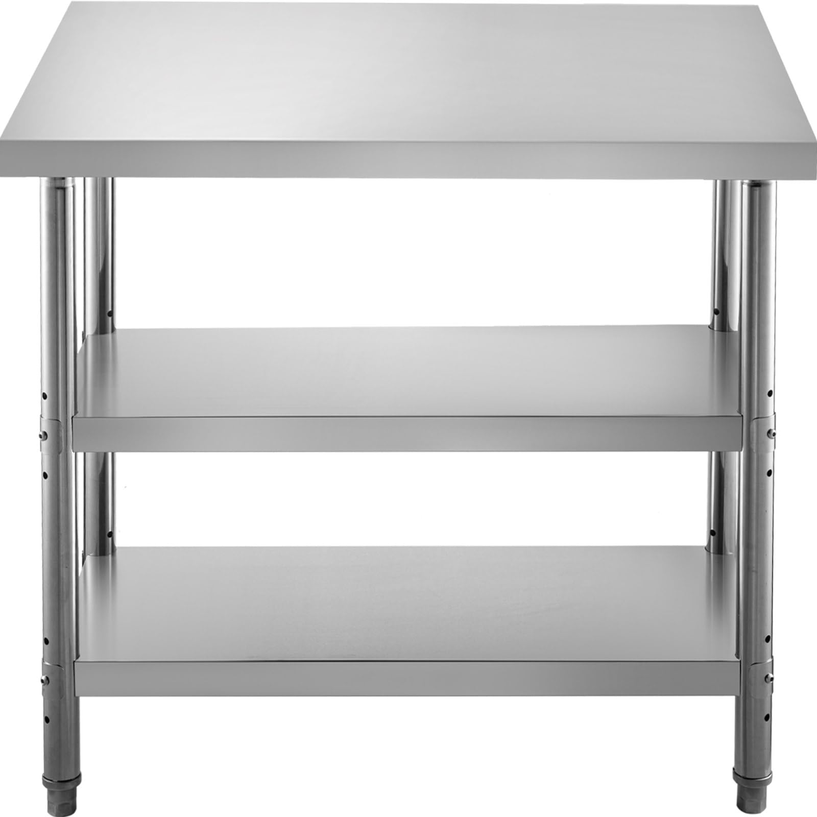 Commercial Stainless Steel Prep Table with Adjustable Undershelf - Heavy Duty Kitchen Work Table for Garage, Home, Warehouse, and Kitchen