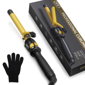 dan technology 3/4 inch hair curling iron 19mm ceramic tourmaline curling wand for all hair types dual voltage hair curler fast heat up curling tool for salon, hairdressing beauty school, gold black