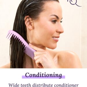 Detangling Hair Comb for Women - 2-Sided Gentle Styling Comb With Wide and Fine Teeth - Conditioning and Detangling Comb for Thin, Thick, Curly, Straight, and All Other Womens Hair Types by Keranique