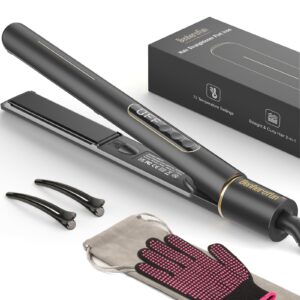 ceramic hair straightener - professional flat iron 13 adjustable temp 230°f-450°f, negative ion for smooth & shiny hair, dual voltage 100v-240v travel friendly & 1 hour auto-off