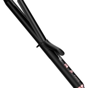 FARERY Long Barrel Curling Iron 1 Inch, Extra Long Curling Iron for Thin Hair, Ceramic Curling Iron Infused Argan Oil & Keratin, Long Lasting Styling, 11 Adjustable Temp, Include Clips & Silicone Pad