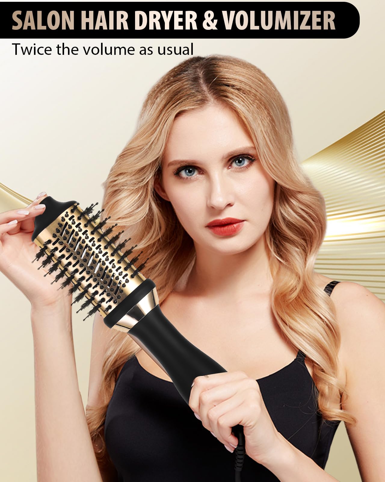 BEITMISS Hair Dryer Brush, Blow Dryer Brush Oval Barrel for Quick and Salon-Quality Results, Detachable Hot Air Brush with Ionic Technology Volumizer and Styler for Frizz Control and Shine