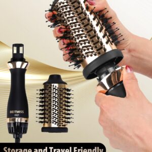 BEITMISS Hair Dryer Brush, Blow Dryer Brush Oval Barrel for Quick and Salon-Quality Results, Detachable Hot Air Brush with Ionic Technology Volumizer and Styler for Frizz Control and Shine