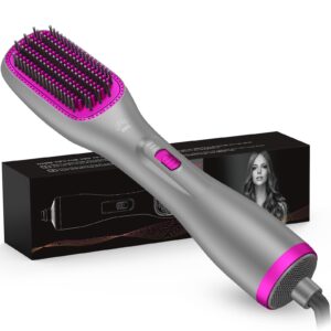 apoke 3 in 1 hair dryer brush & straightener brush, professional 1200w powerful ceramic tourmaline ionic hot air brush, 3 heat/2 speed settings one step hair dryer and styler for all hair types