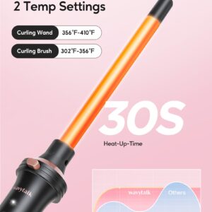 Wavytalk 5 in 1 Curling Iron,Curling Wand Set with Thermal Brush and 4 Interchangeable Ceramic Curling Wand(0.5”-1.5"),Instant Heat Up Wand Curler, Dual Voltage Curling Iron