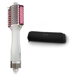 shark ht212 smoothstyle heated comb + blow dryer brush with heat resistant storage bag, dual mode, for all hair types, silk