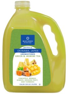 langers blue zones inspired unsweetened tea, green & jasmine tea, 128 fl oz