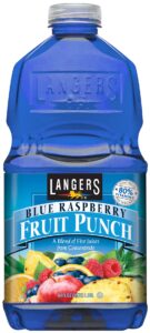 langers blue raspberry fruit punch, 64fl oz (pack of 8)