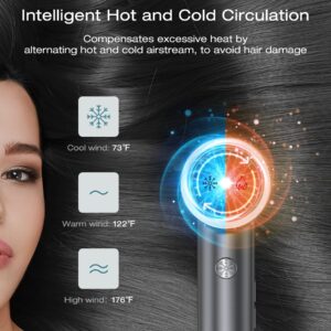 Blow Dryer,110000RPM High-Speed Brushless Motor, Fast-Drying Negative Ions Intelligent Constant Temperature Hair Care Dryers, Professional Hair Dryer with 3-in-1 Attachments, for Home&Salon