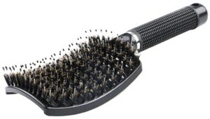 boar bristle detangler vent brush curved vented paddle brush for blow drying, anti-frizz detangling brush styling hairbrush comb for curly fine wavy natural tangled hair, wet or dry use