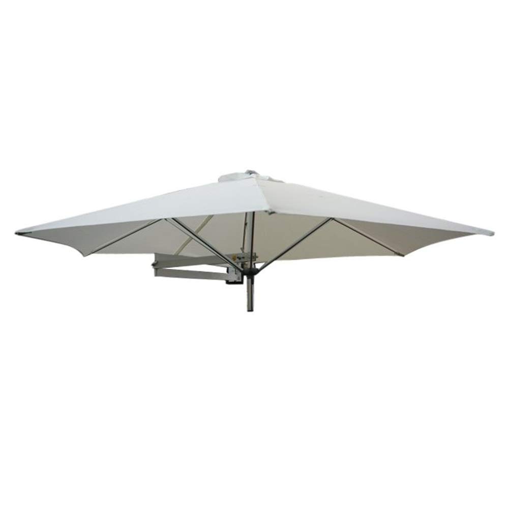 NOALED Parasols 8ft / 250cm Wall Balcony Patio Umbrella, Garden Wall Mounted Cantilever Tilting Sunshade Umbrella with Metal Pole