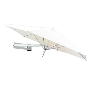 temkin wall mount patio umbrellas parasol outdoor garden balcony sun shade umbrellas, aluminium pole, 8ft / 250cm (white) (white)