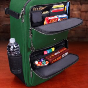 ENHANCE MTG Backpack - Collector's Edition TCG Backpack for Deck Boxes, Sleeved Cards, Playmats, MTG Accessories - Customizable Card Organization with Built-in Card Defender Screen (Dragon Green)