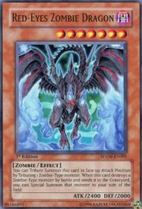 yu-gi-oh! - red-eyes zombie dragon (sdzw-en001) - structure deck zombie world - 1st edition - ultra rare