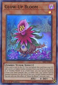 yu-gi-oh! - glow-up bloom - sr07-en003 - super rare - 1st edition - structure deck: zombie horde