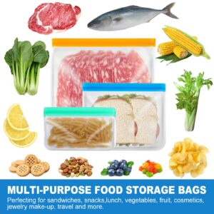 12 Pack Reusable Snack Bags, Reusable Ziplock Silicone Bags Reusable Food Storage Bags, Snack Size Zip Lock Bag for Travel Home Fridge Kitchen Organization and Storage Lunch Meal Prep Snack Containers