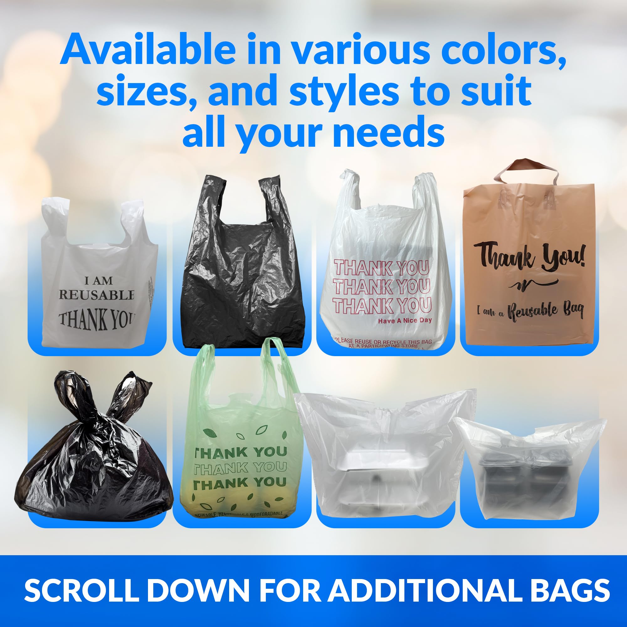 Reli. Reusable Thank You Bags | 250 Bags Bulk | 2 Mil | Brown/Kraft Shopping Bags with Handles | Take out/ToGo Plastic Bags for Food, Grocery, Retail | 12" L x 6.75" W x 14" H | Self-Standing, Gusset