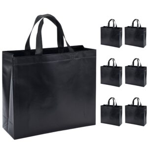 tendwarm 6 pcs gift bags reusable large gift bag with handles for party wedding black