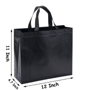 Tendwarm 6 Pcs Gift Bags Reusable Large Gift Bag with Handles for Party Wedding Black