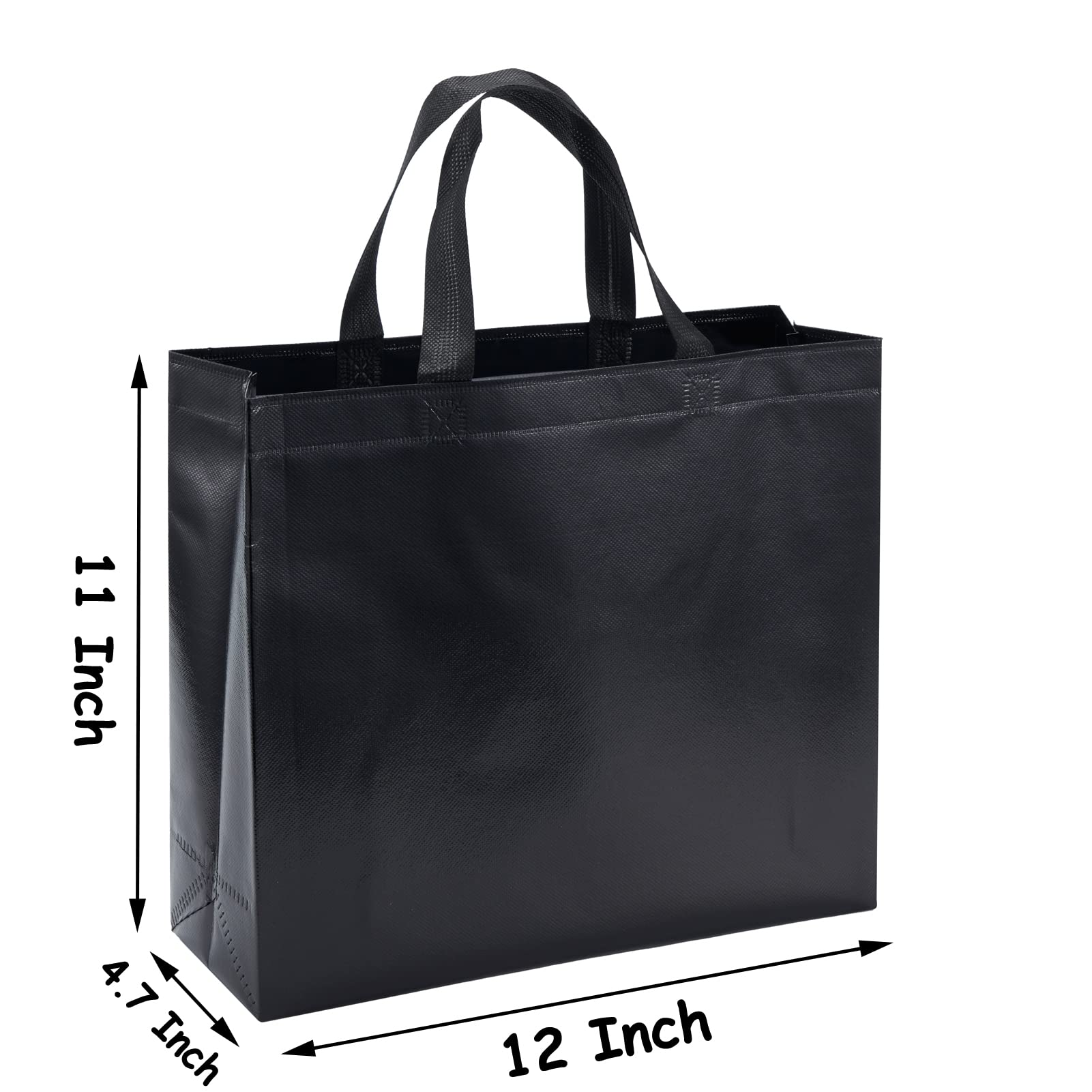 Tendwarm 6 Pcs Gift Bags Reusable Large Gift Bag with Handles for Party Wedding Black